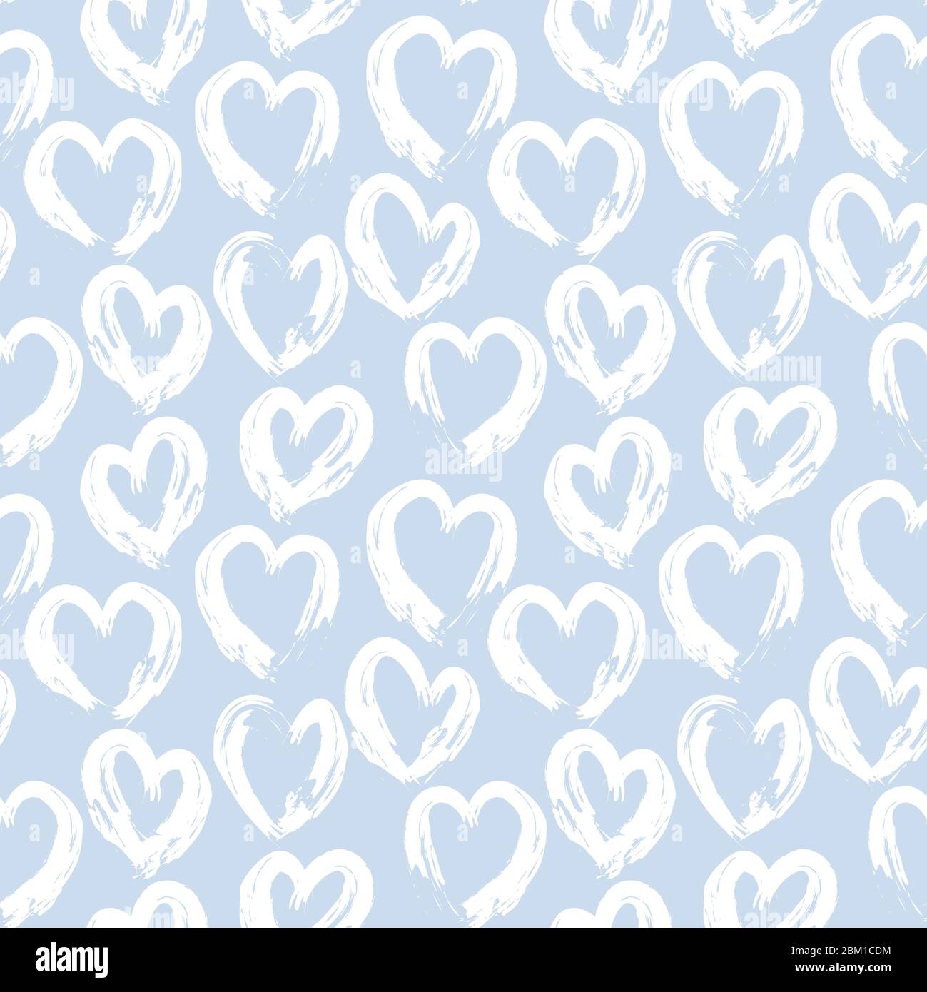 Sky Blue Heart shaped Valentine’s Day seamless pattern background for ...