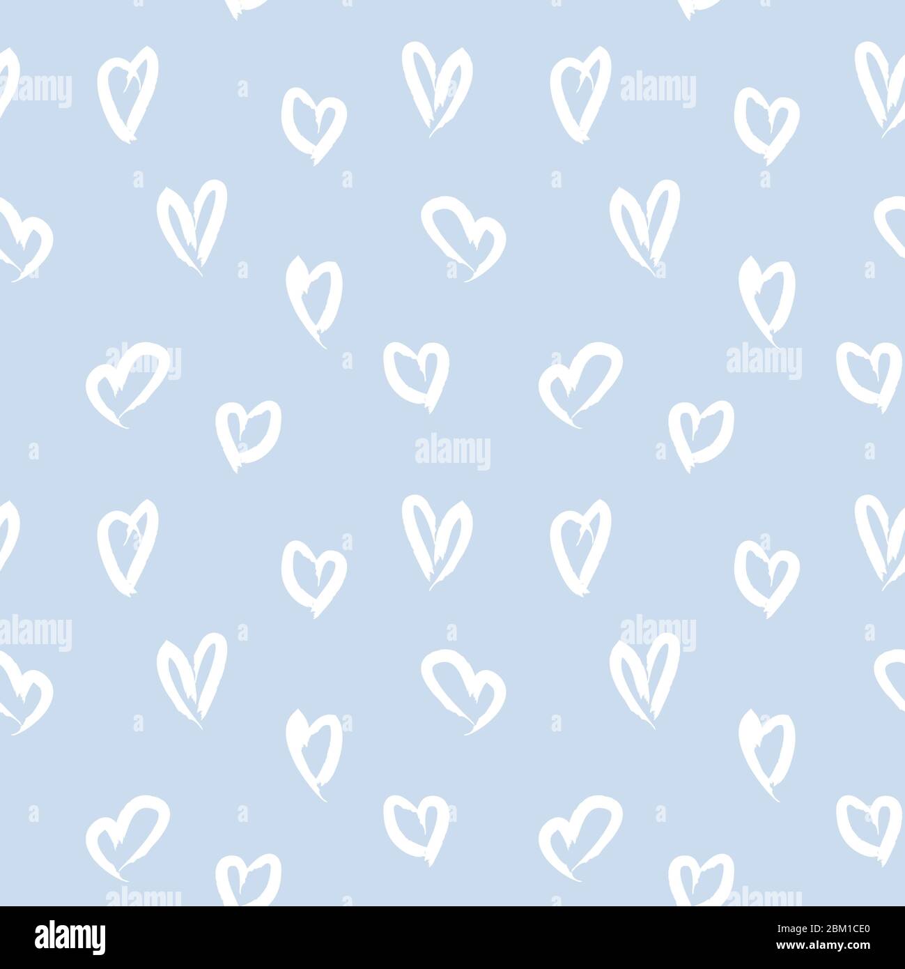 Sky Blue Heart shaped Valentine’s Day seamless pattern background for ...