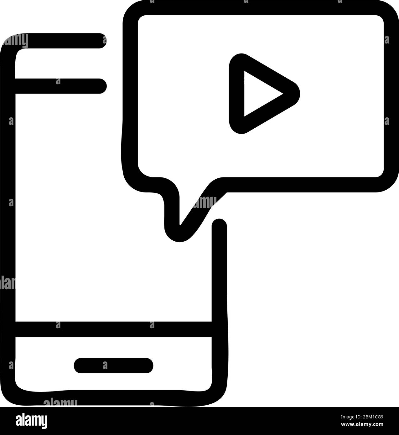 watching youtube on phone icon vector outline illustration Stock Vector ...
