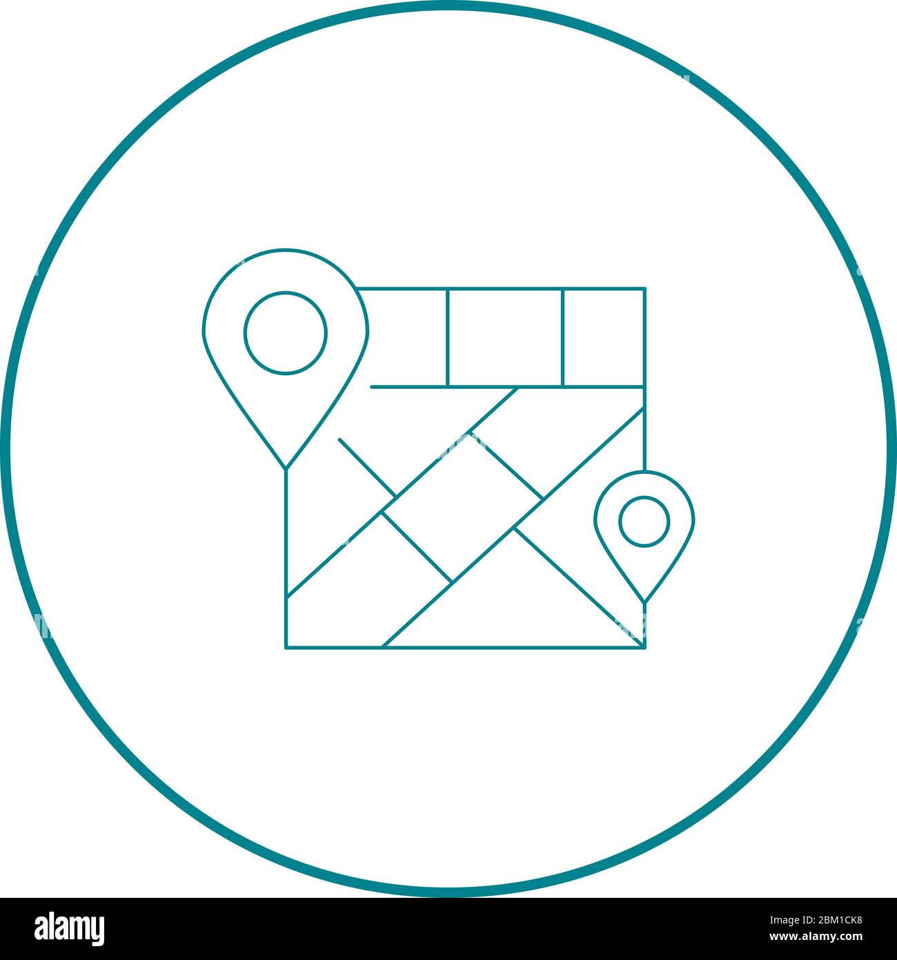 Find places on map line icon Stock Vector Image & Art - Alamy