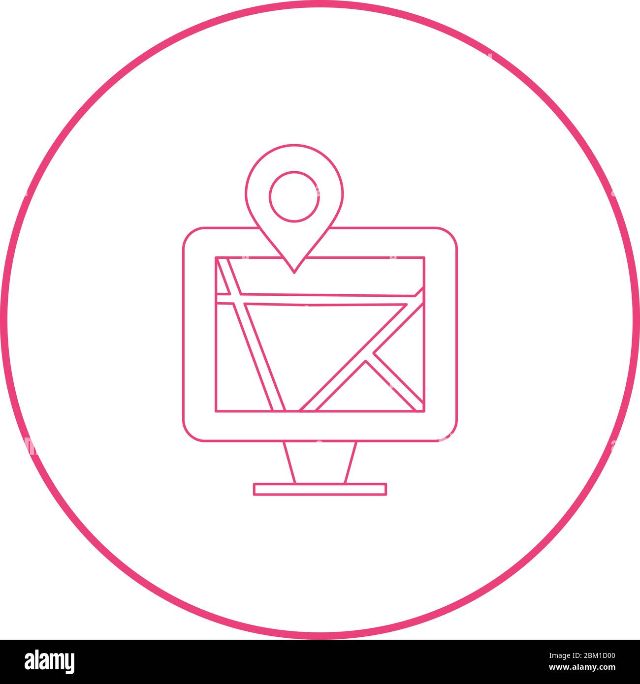 Maps on computer Stock Vector Images - Alamy