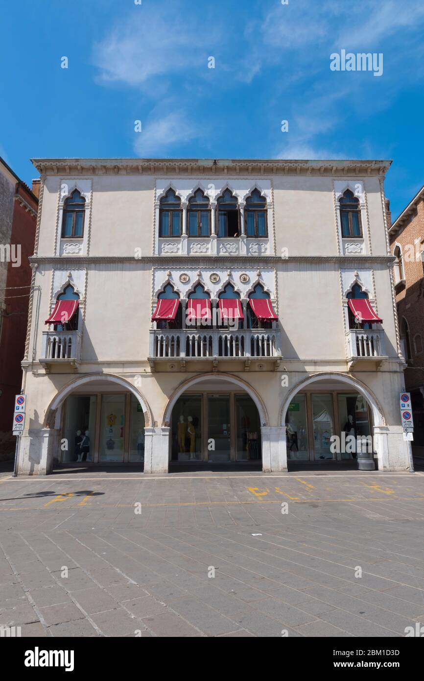 Chioggia, Italy - 04/21/2019: typical building along Corso del Popolo ...