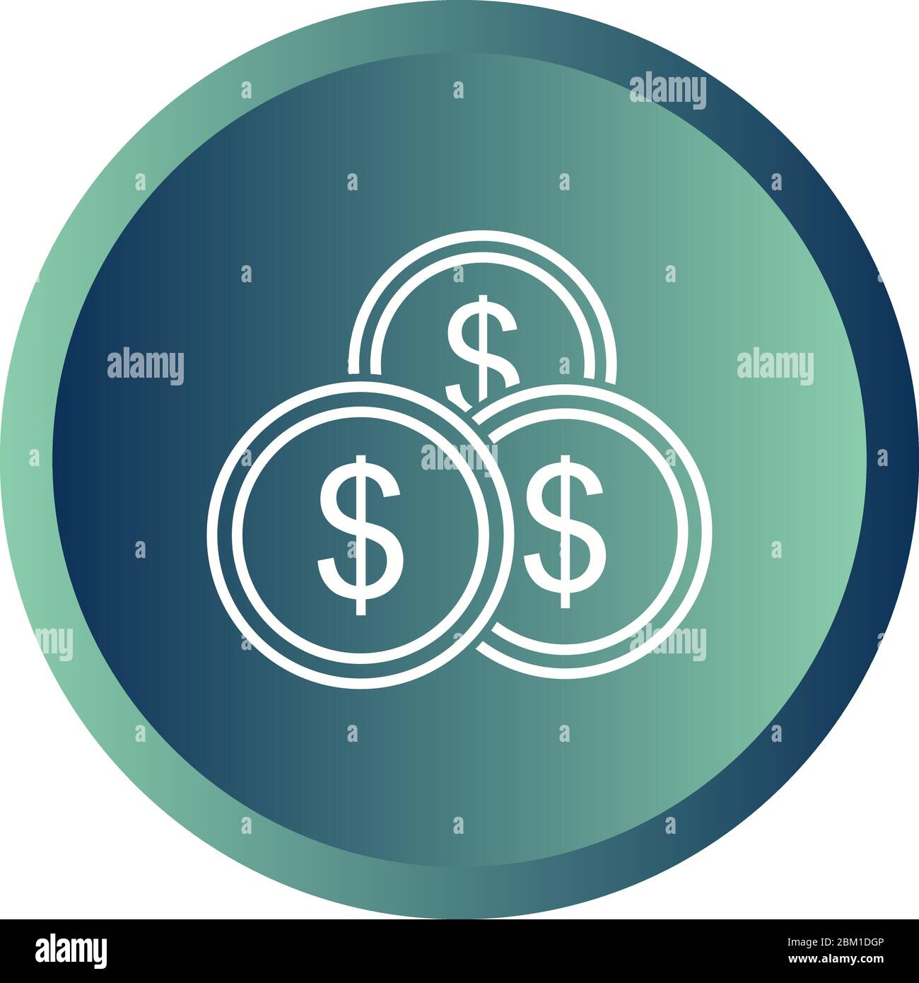 Beautiful Dollar coins Vector line icon Stock Vector Image & Art - Alamy