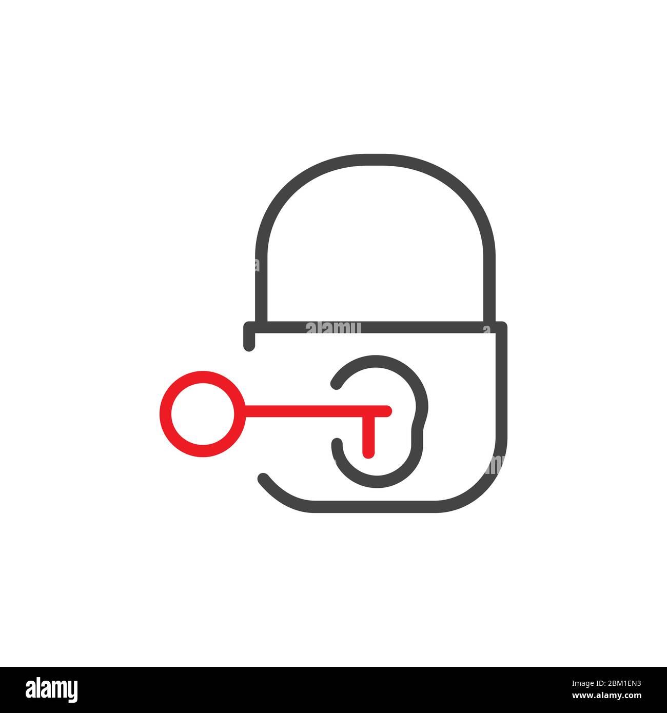 Lock and key vector line icon. Stock vector illustration Stock Photo ...