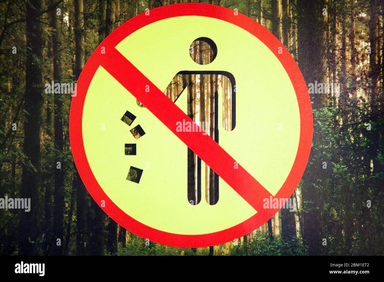 The warning sign standing at the entrance to the forest - Kaunas ...