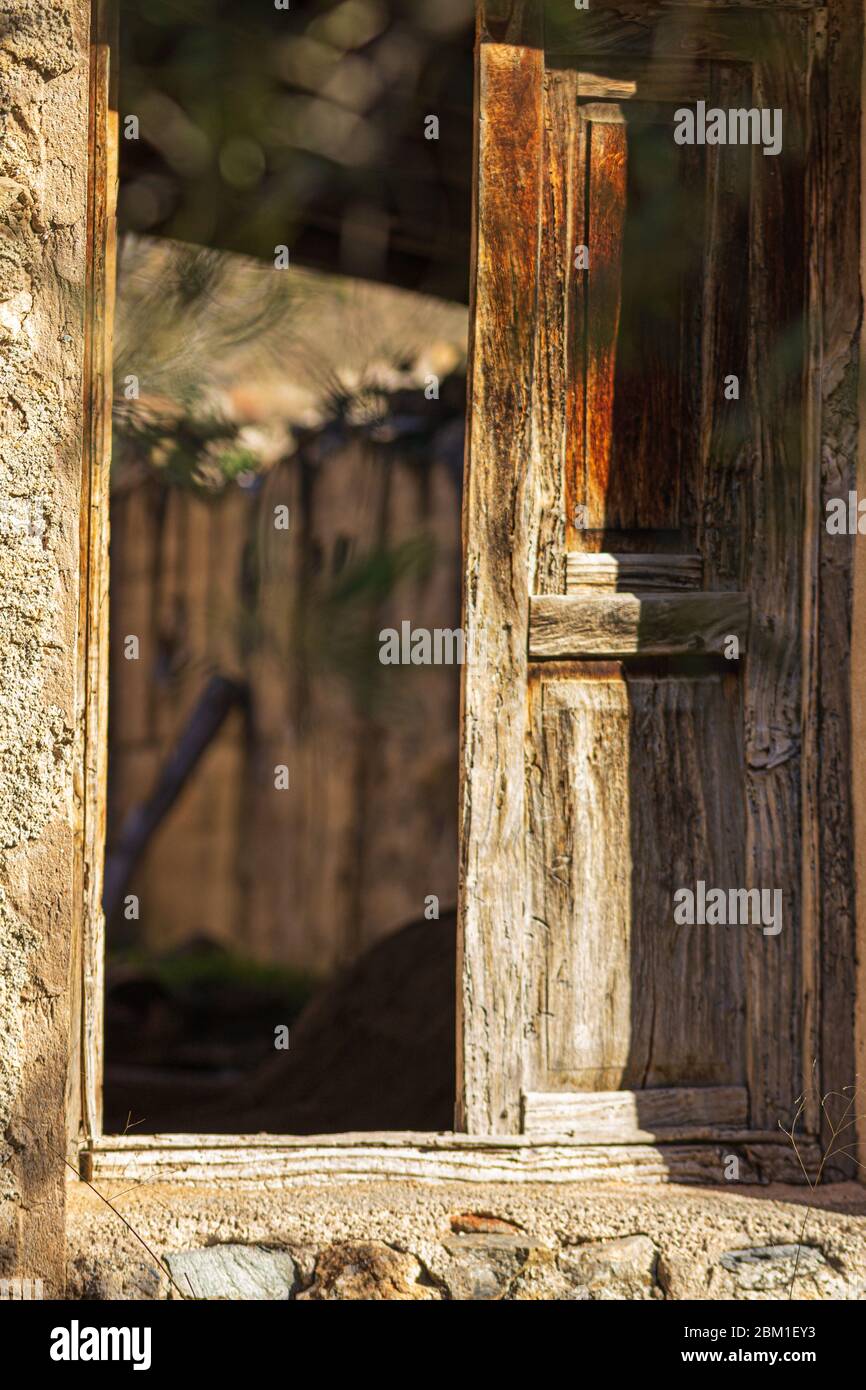 Old Wooden Rustic Window in a Disused House Stock Photo - Alamy