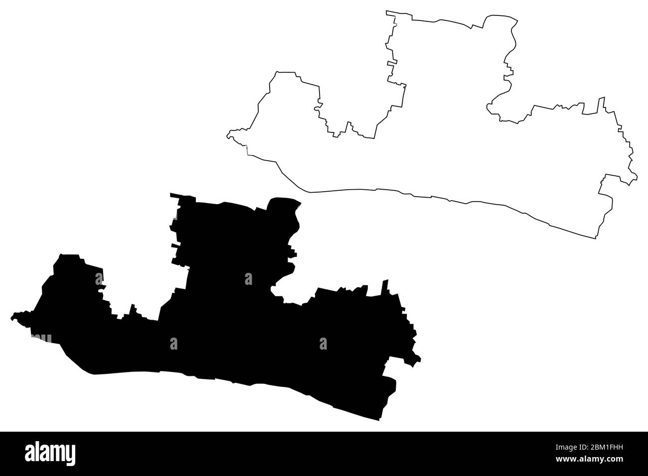 Rajshahi City (Peoples Republic of Bangladesh) map vector illustration ...