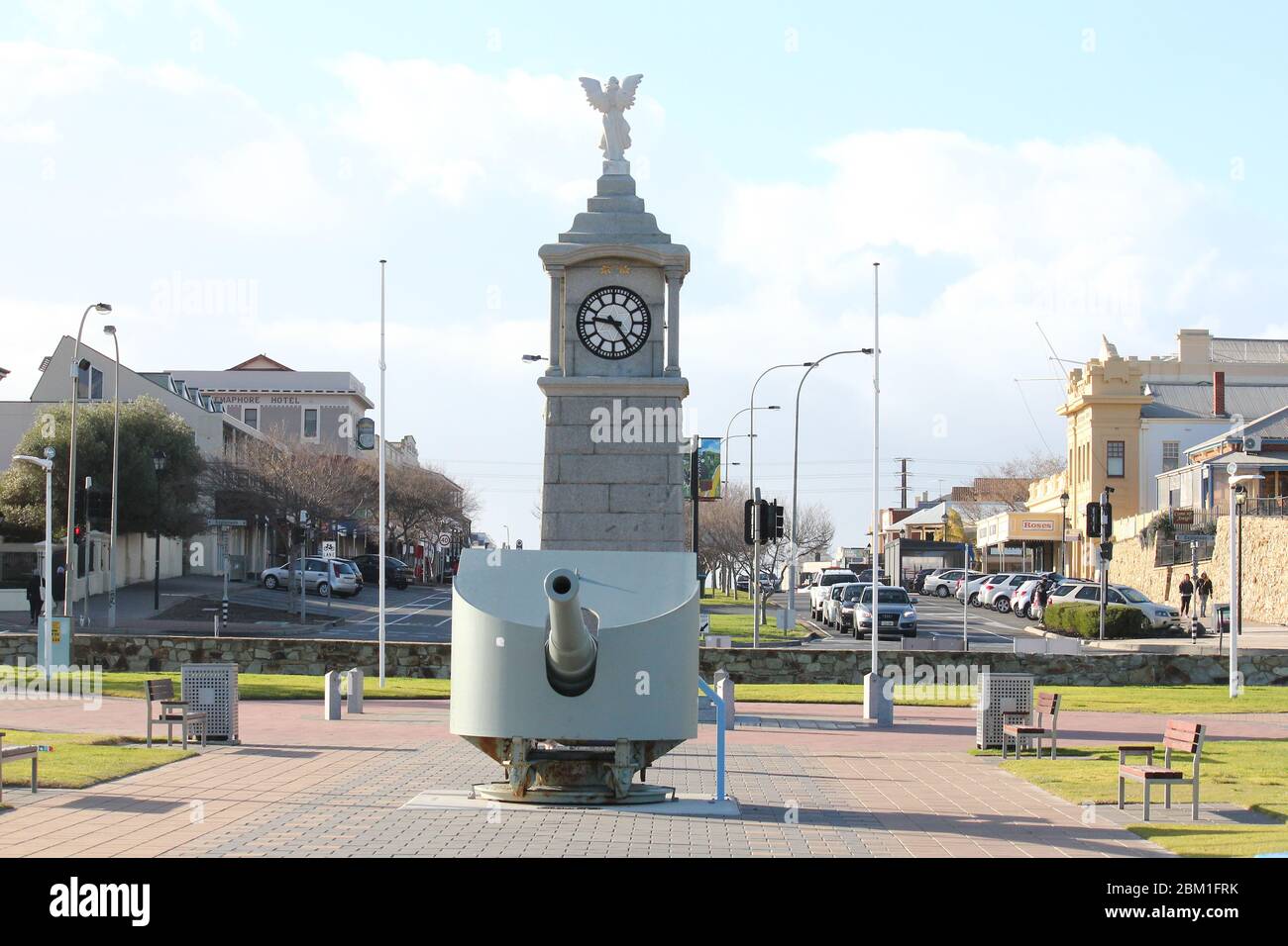 HMAS Protector's 6-inch (150 mm) breech-loading gun mounting at ...