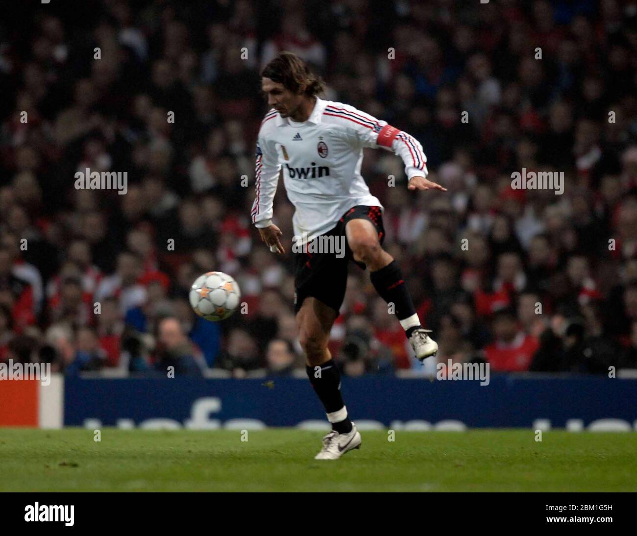 LONDON, UK FEBRUARY 20: PAOLO MALDINI of AC Milan During UEFA Champion ...