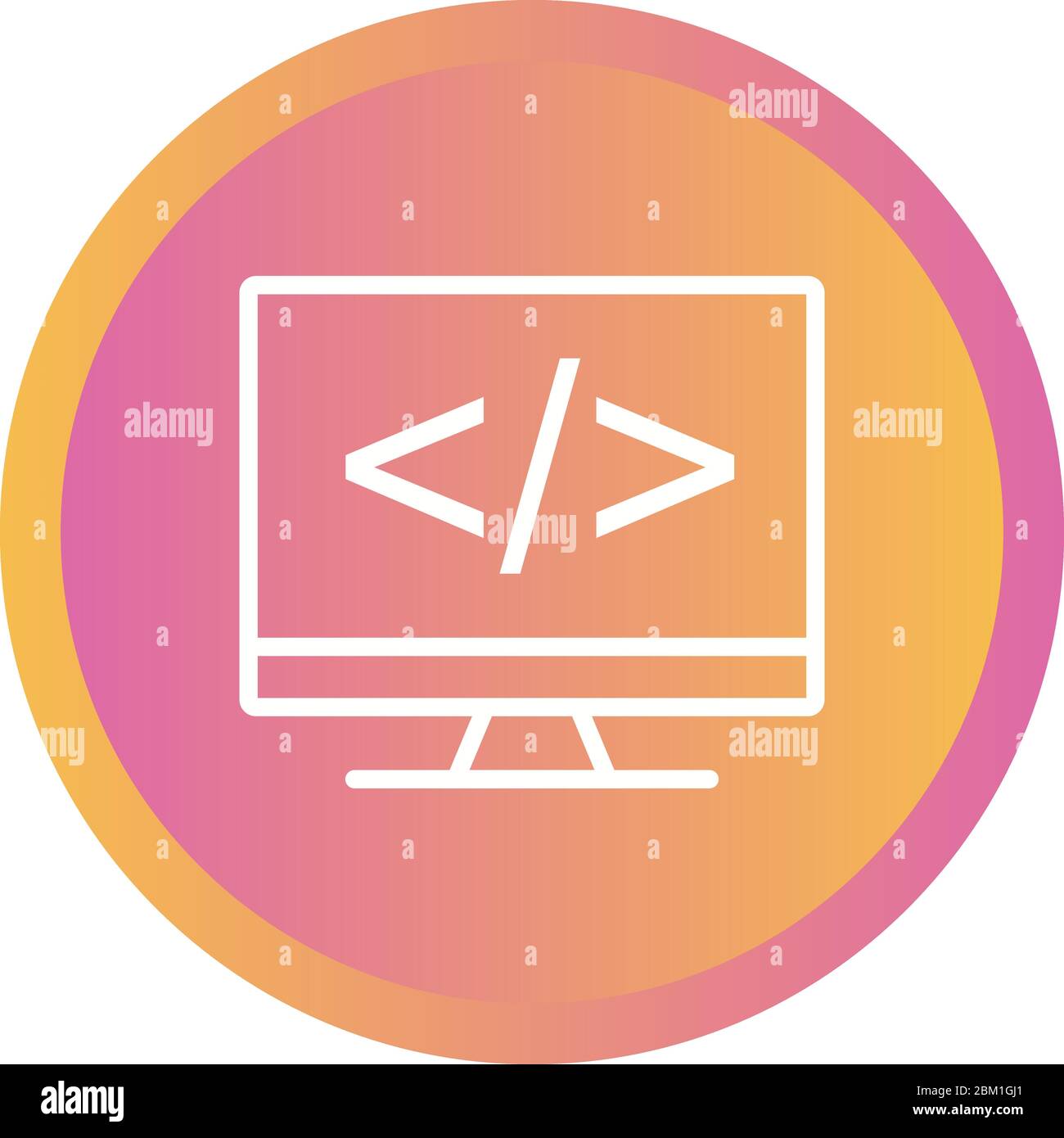 Beautiful Coding on screen vector line icon Stock Vector Image & Art ...