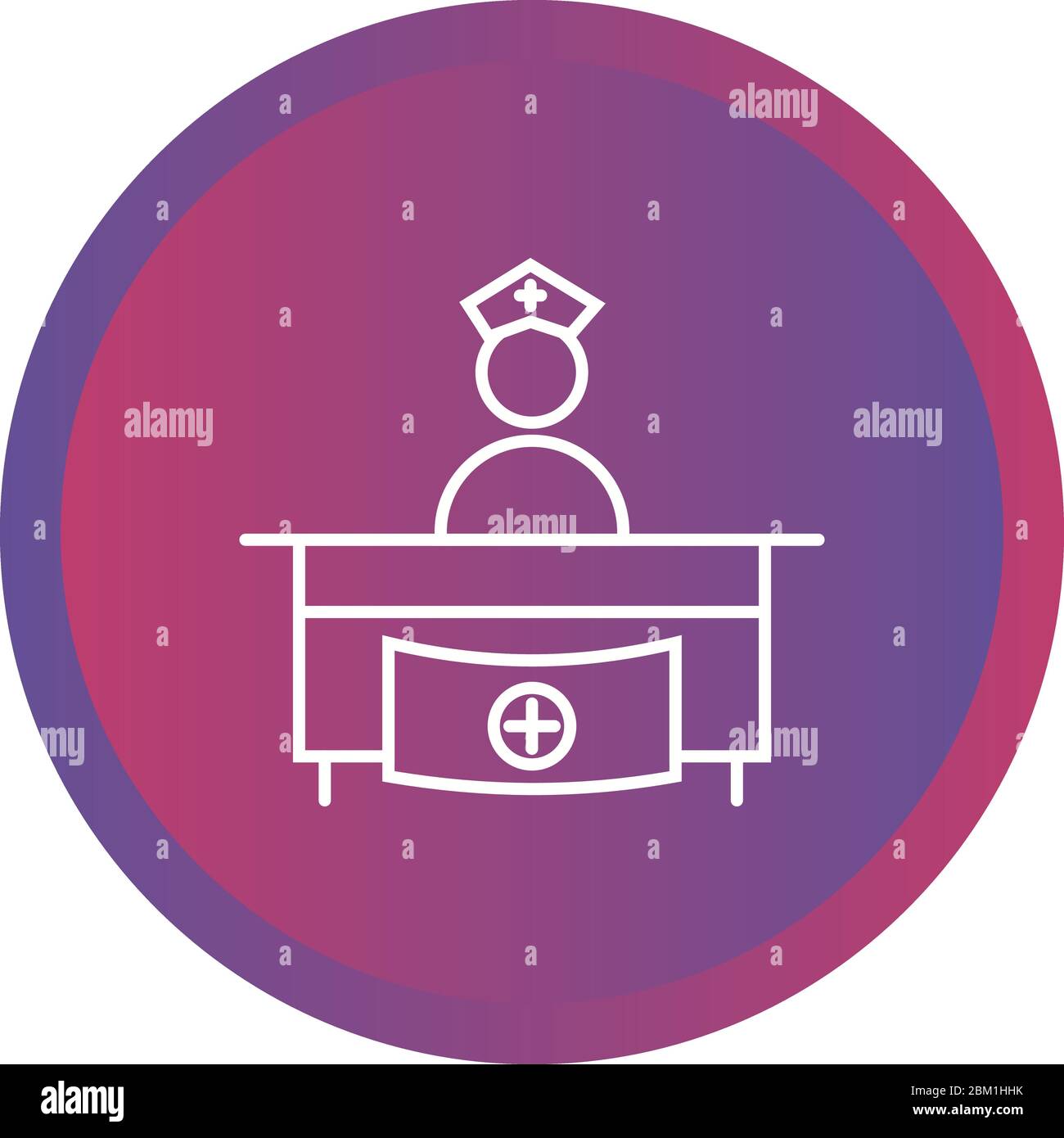 Hospital reception vector line icon Stock Vector Image & Art - Alamy