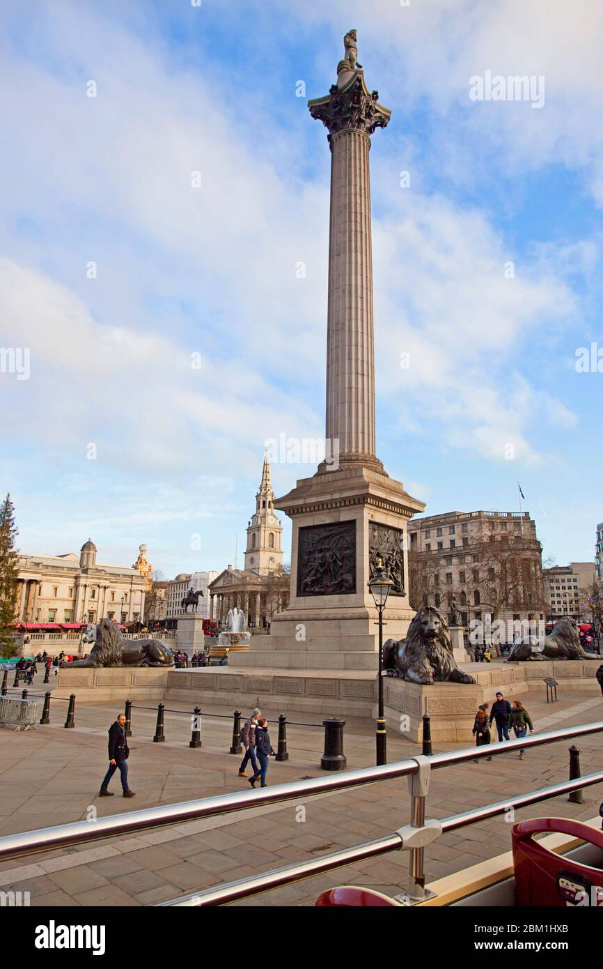 Nelson's Column: a striking symbol of Trafalgar Square's history Stock ...