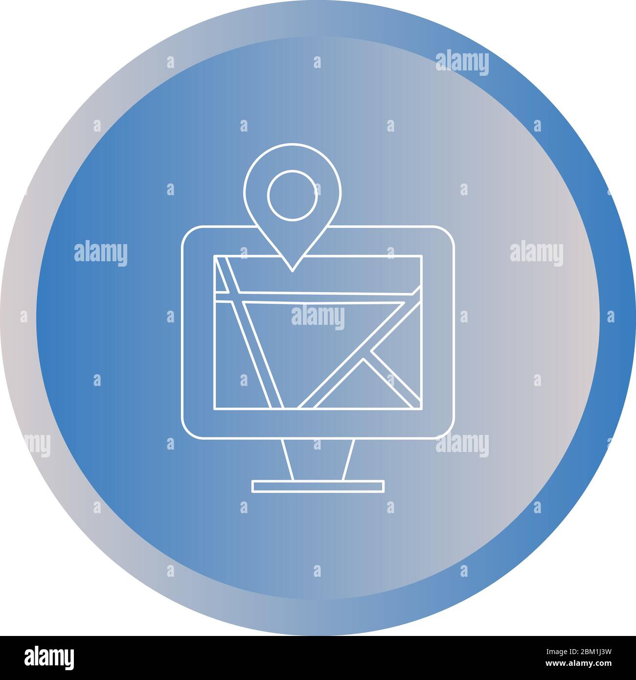Maps on computer line icon Stock Vector Image & Art - Alamy