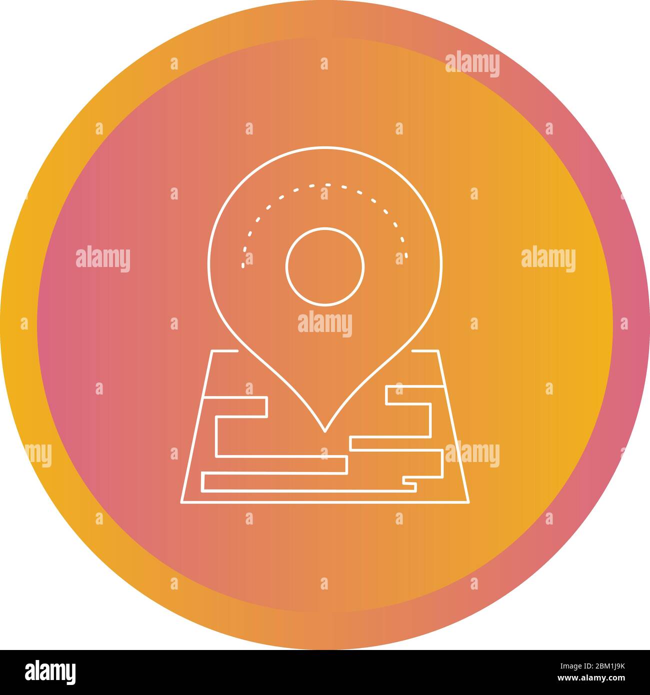 Direction on maps vector line icon Stock Vector Image & Art - Alamy