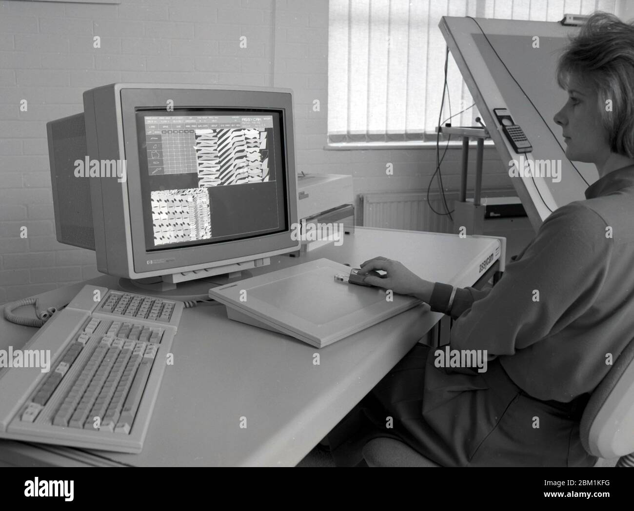 1990, computer aided textile design system, UK Stock Photo - Alamy