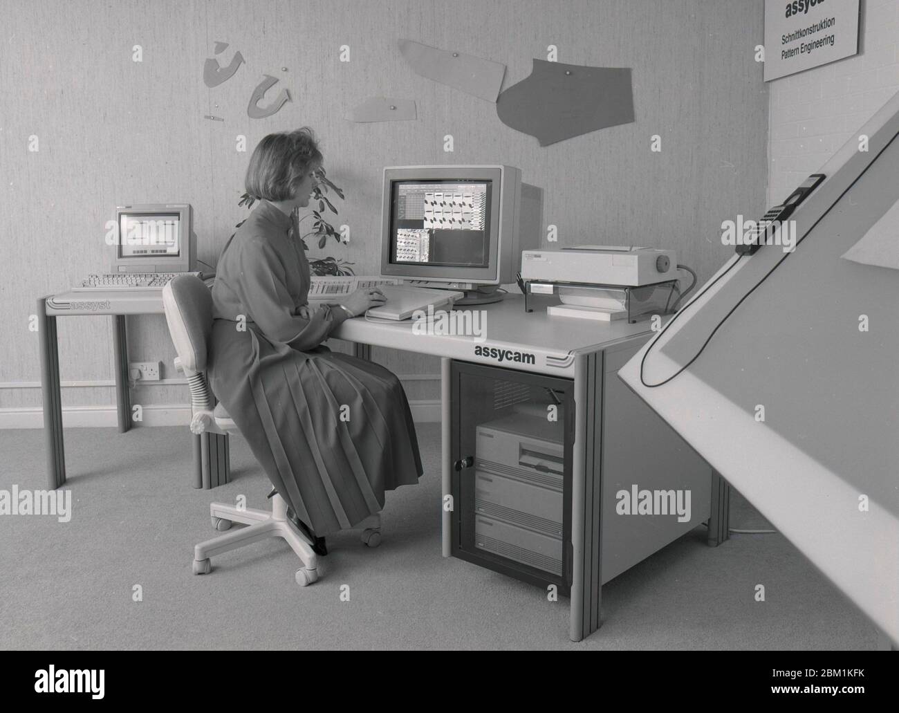 1990, computer aided textile design system, UK Stock Photo - Alamy