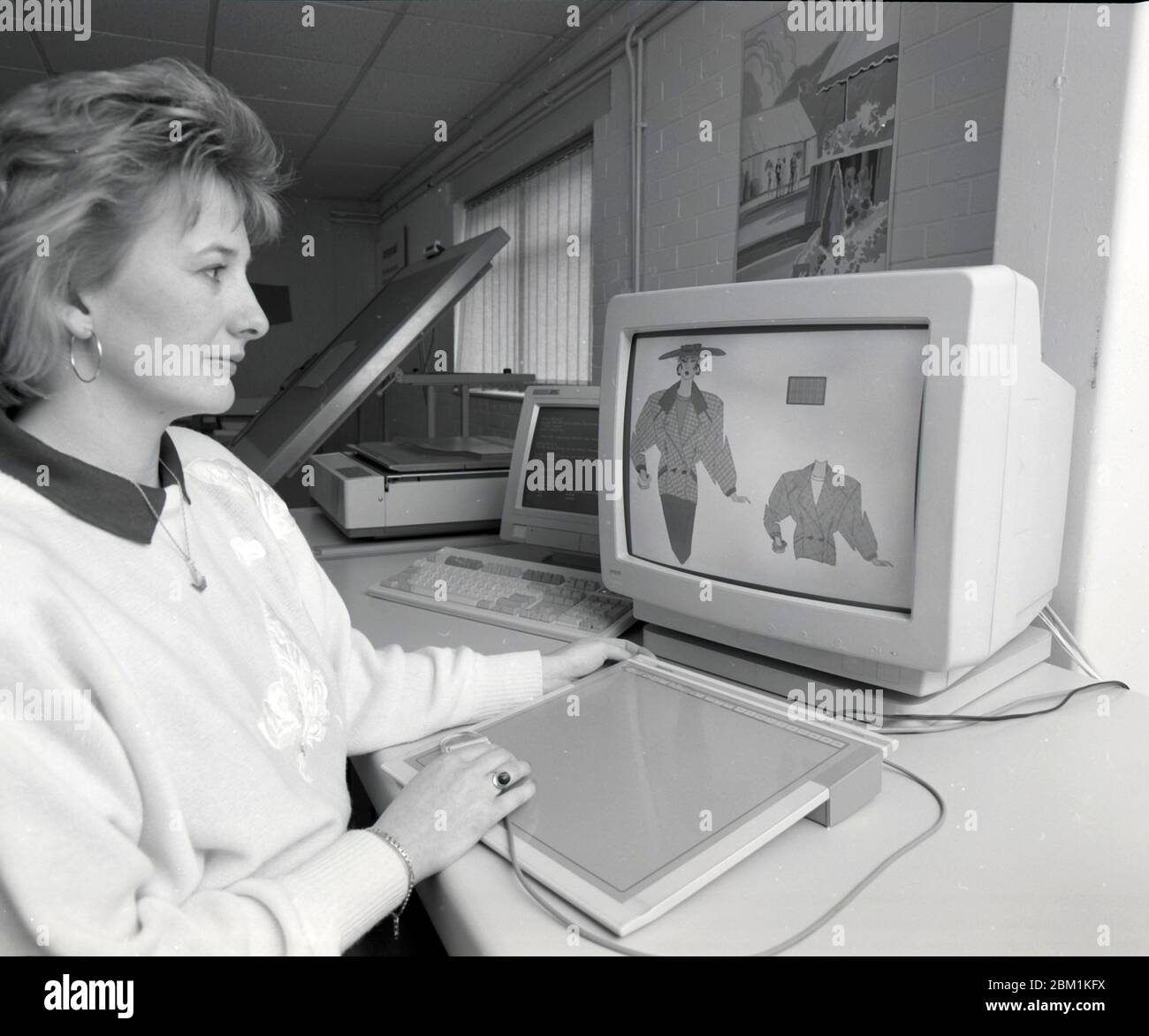 1990, computer aided textile design system, UK Stock Photo - Alamy