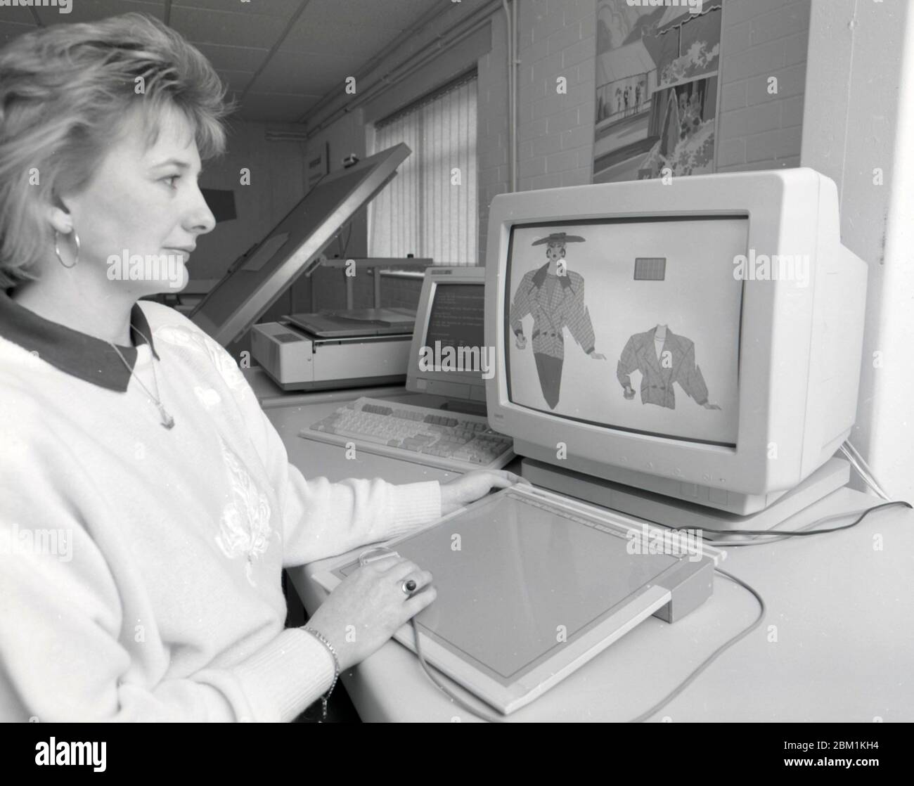 1990, computer aided textile design system, UK Stock Photo - Alamy