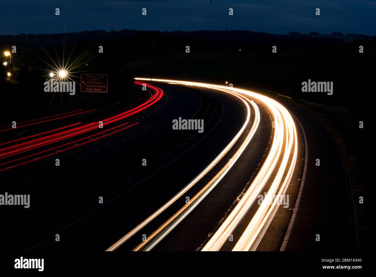 M6 motorway at night hi-res stock photography and images - Alamy