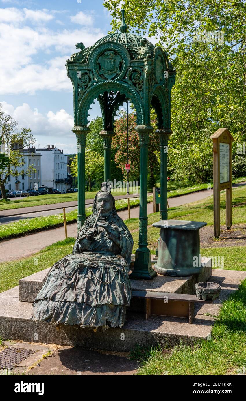 Temporary sculpture of Queen Victoria busking with tin whistle and ...