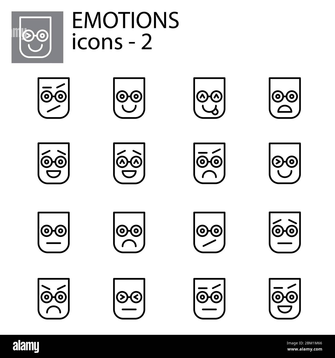 Creative vector icon set - Emoticons. Set of smiley icons: different ...
