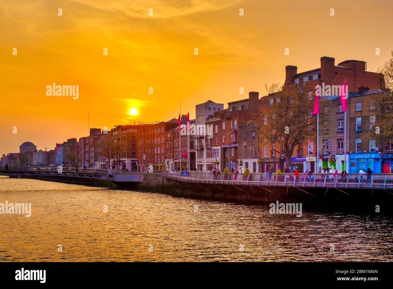 Ormond Quay Lower at sunset, Dublin, Ireland Stock Photo - Alamy