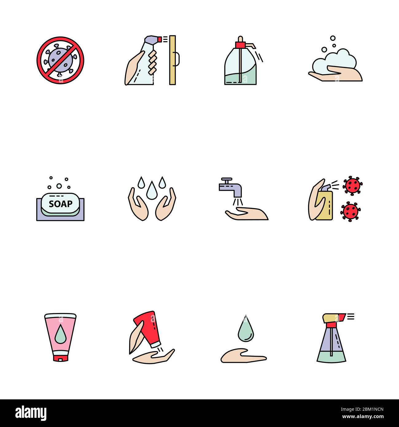 Hygiene Icon. Included the icons as hand wash, soap, alcohol, detergent ...