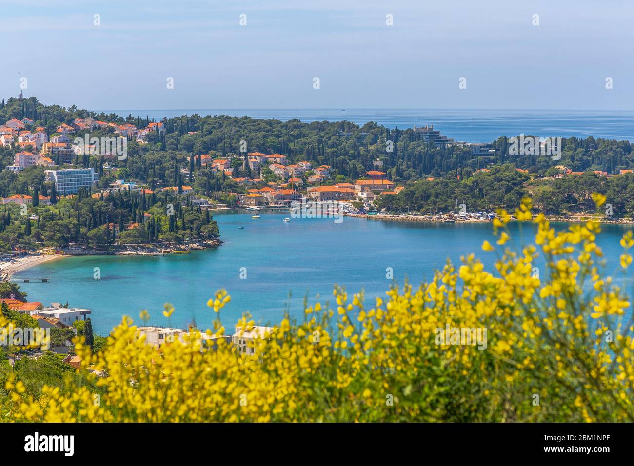 The coastal view of cavtat on the adriatic sea hi-res stock photography ...