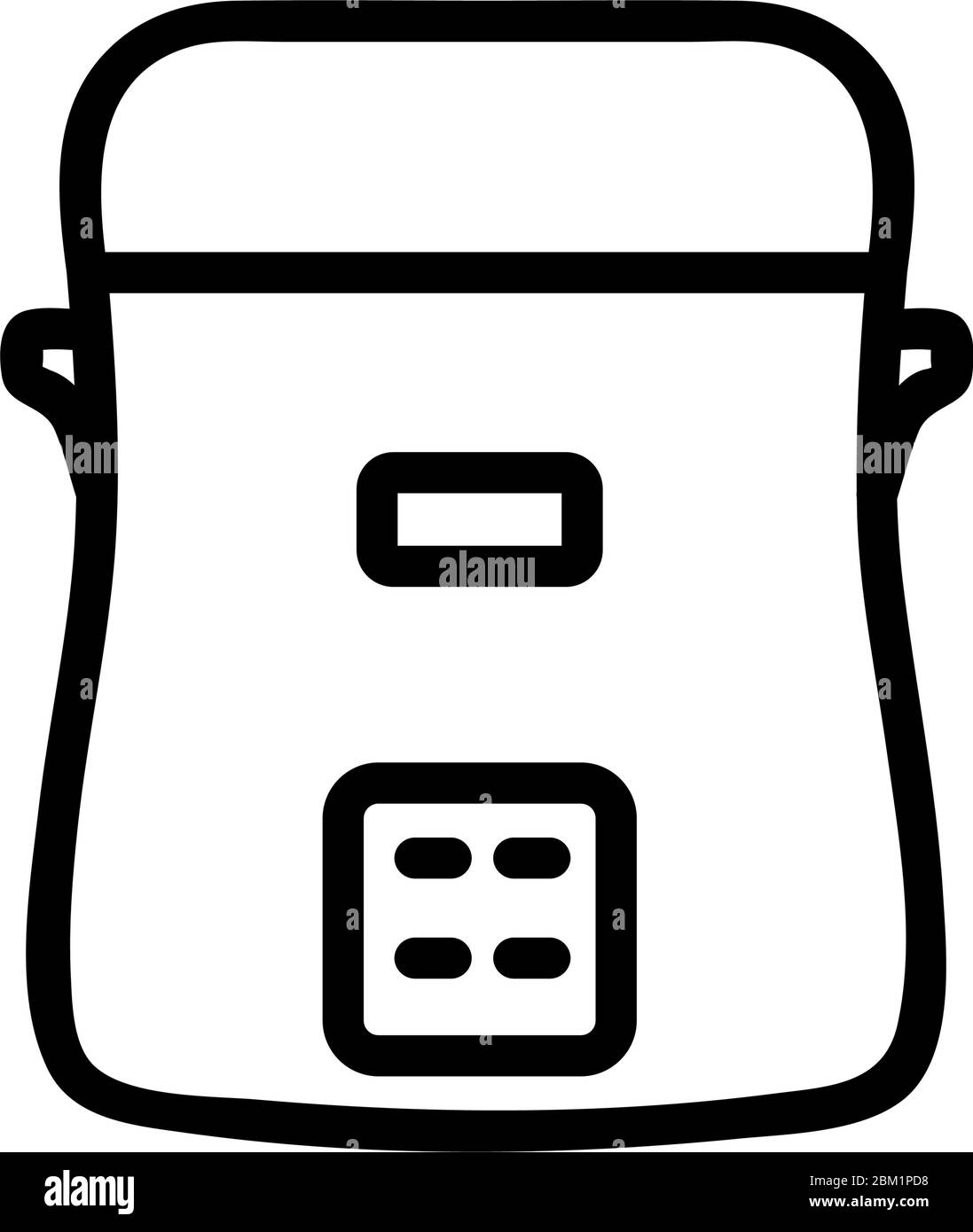 electric slow cooker with indicator icon vector outline illustration ...