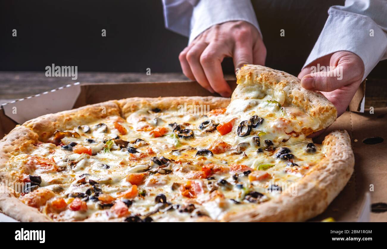 Cheese pizza mozzarella stretch hi-res stock photography and images - Alamy