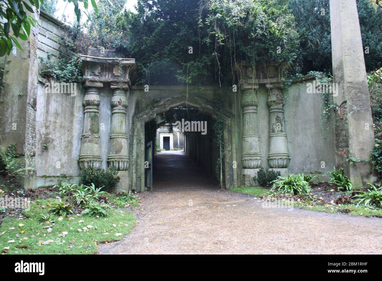 Entrance to the Egyptian Avenue, Highgate West Cemetery, London Stock ...