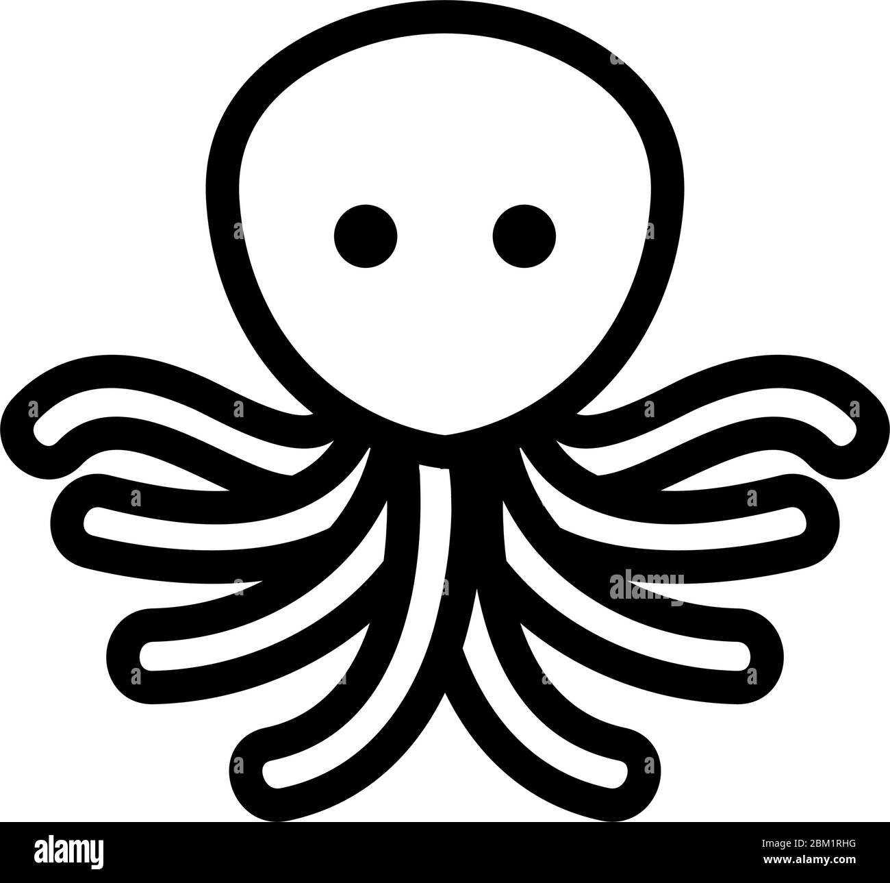 scary octopus with many tentacles icon vector outline illustration ...