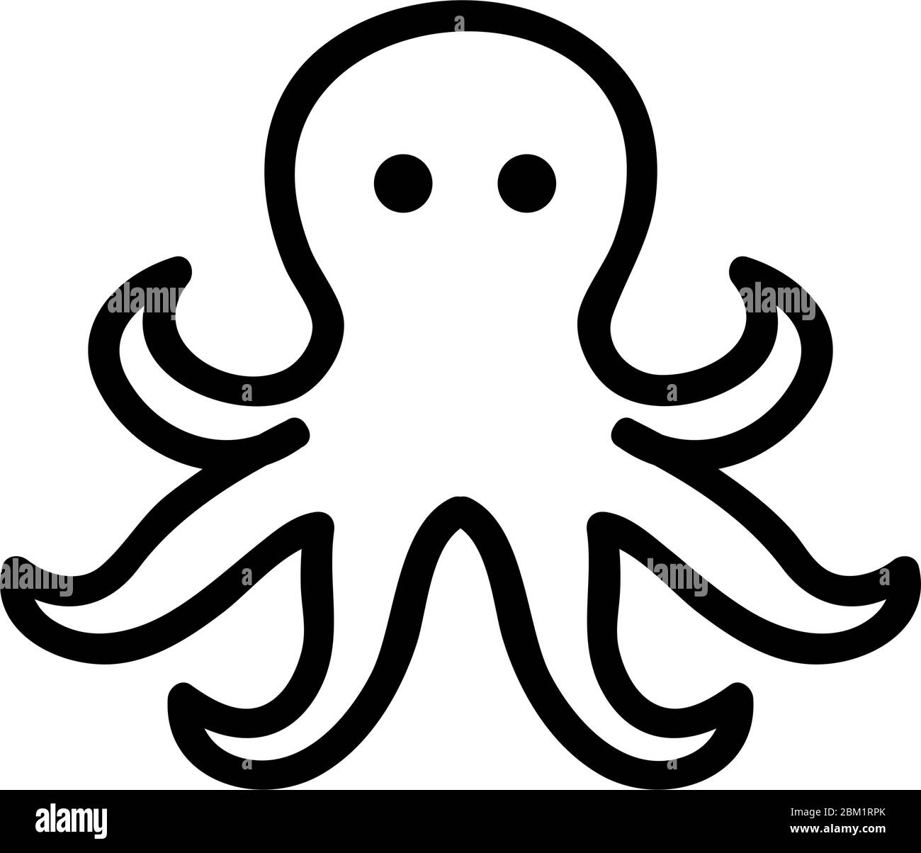 dangerous ocean octopus icon vector outline illustration Stock Vector ...