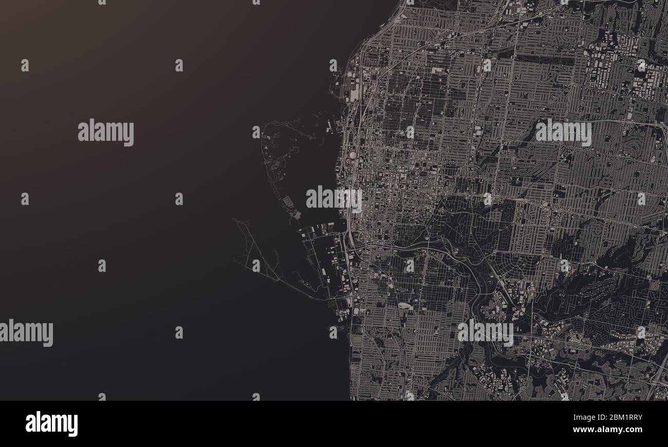 Toronto, Canada city map 3D Rendering. Aerial satellite view Stock ...