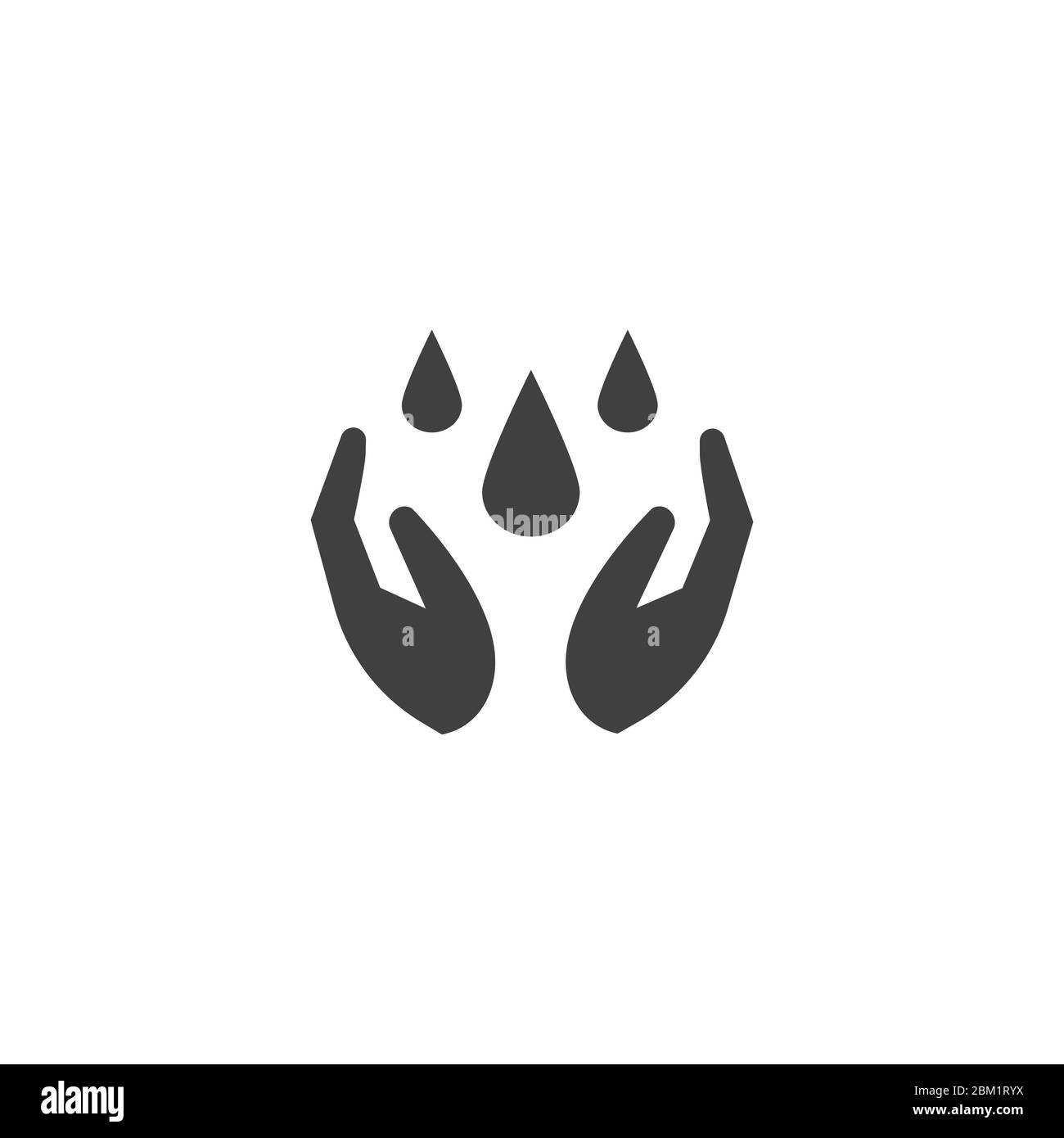 Hands with drops. Cleansing and washing hands concept Stock Vector ...