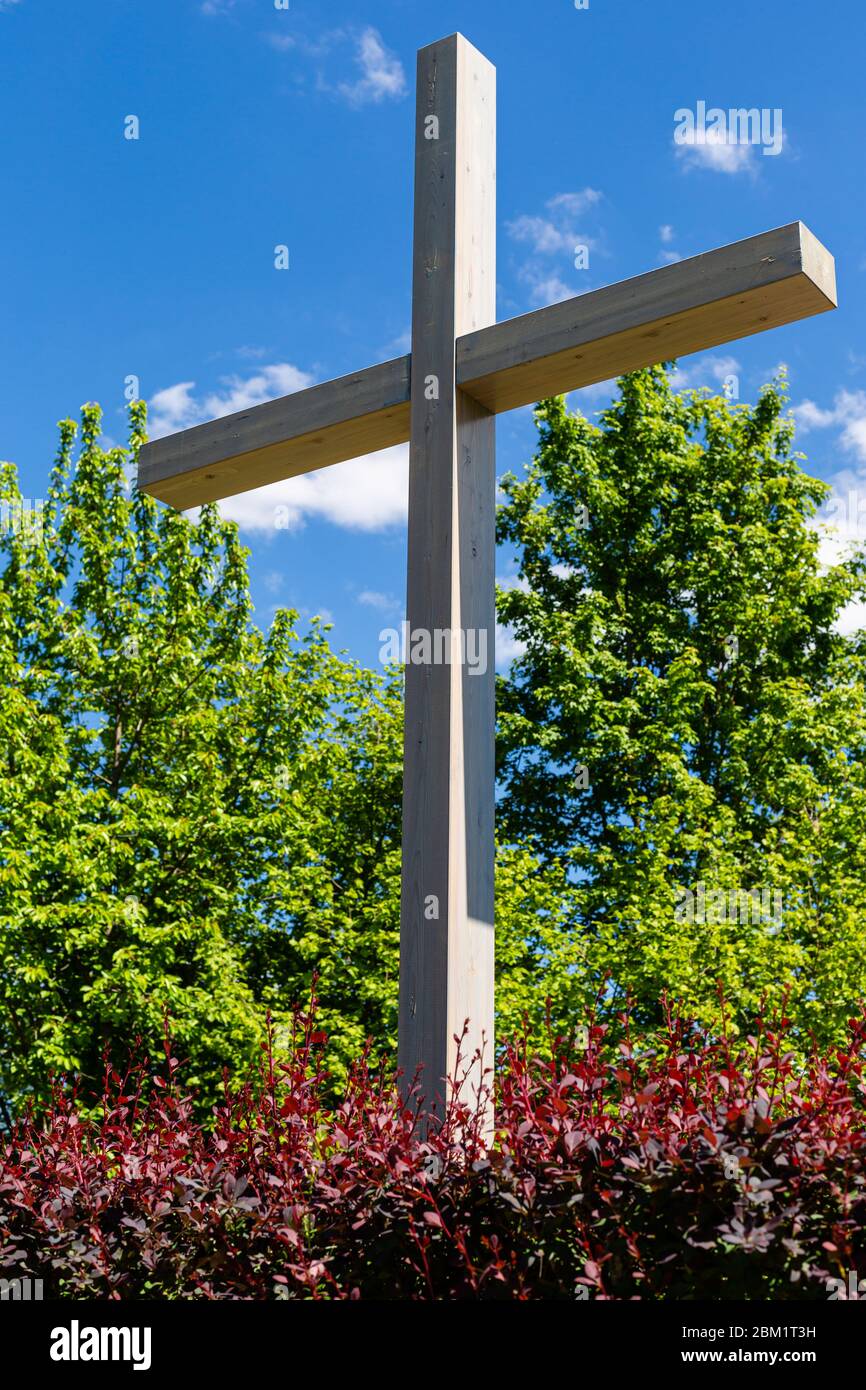 Outdoor crucifix Religious symbols. Christian faith. Catholic cross by ...