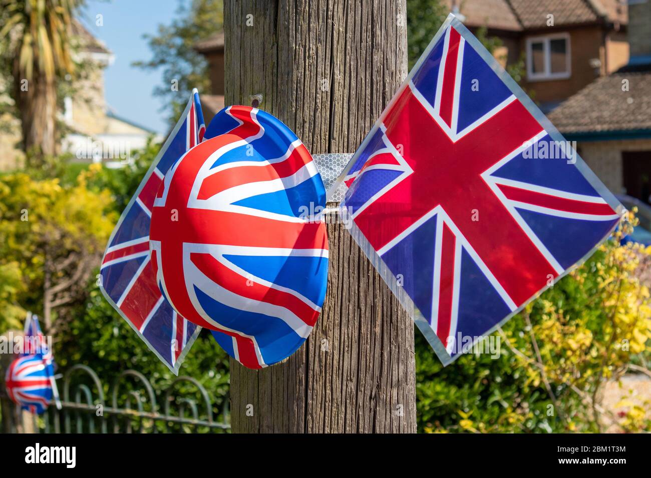 Union Jack Flags and Bowler Hats For 75th Anniversary of VE Day Stock ...