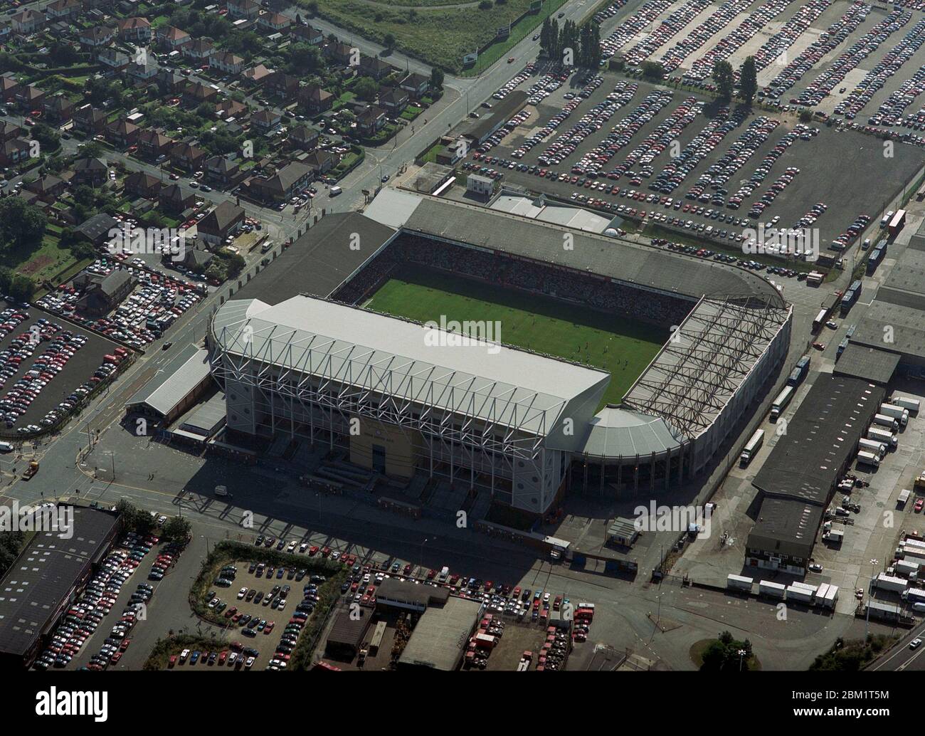 An aerial view of Leeds United Elland Road stadium, 9th August 1997 ...