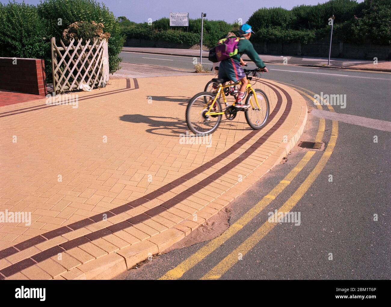 1997, newly brick paved Fleetwood Promenade, north West England Stock ...