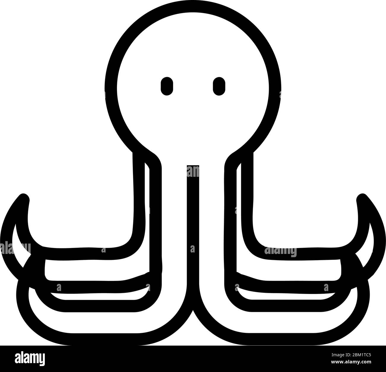 long squid with four tentacles icon vector outline illustration Stock ...