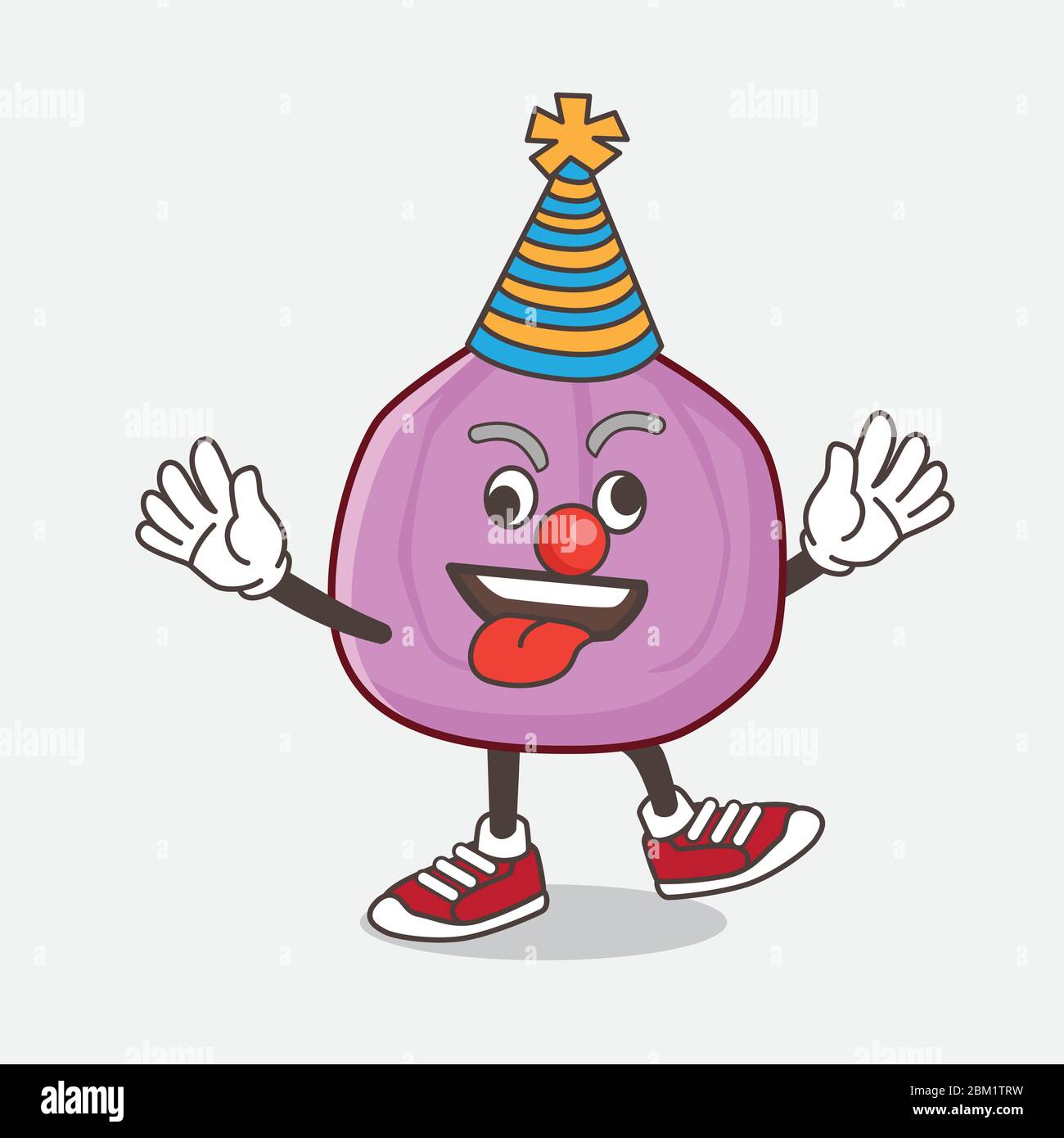 An illustration of Fig Fruit cartoon mascot character as funny clown ...