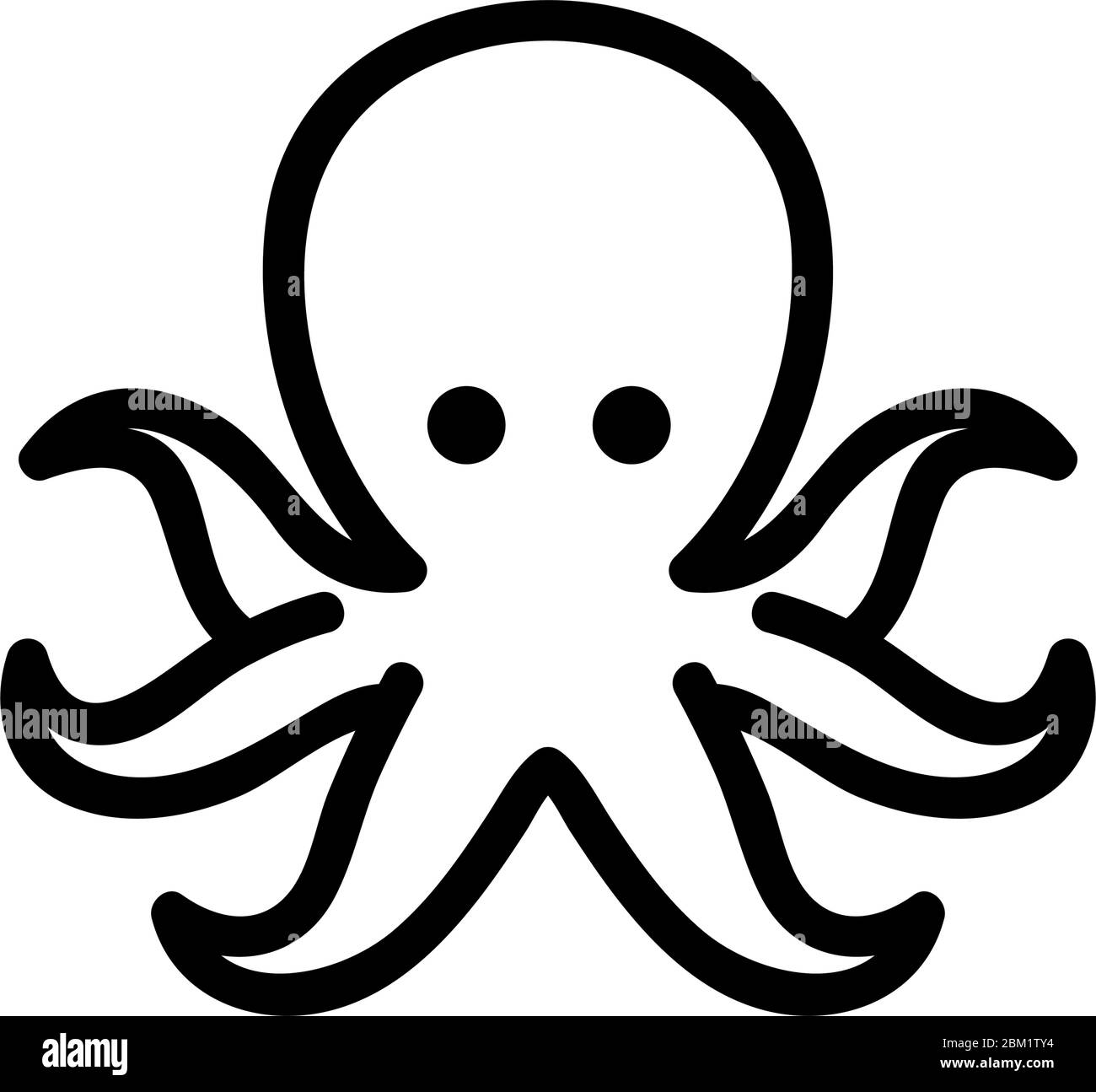 sea giant octopus icon vector outline illustration Stock Vector Image ...