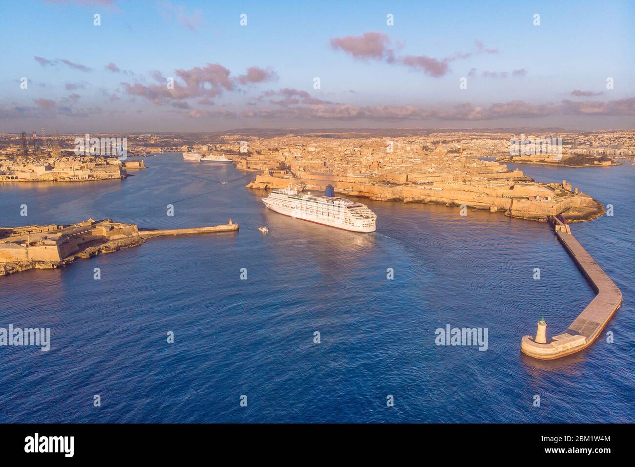Cruise ship liner port of Valletta, Malta. Aerial view photo Stock ...