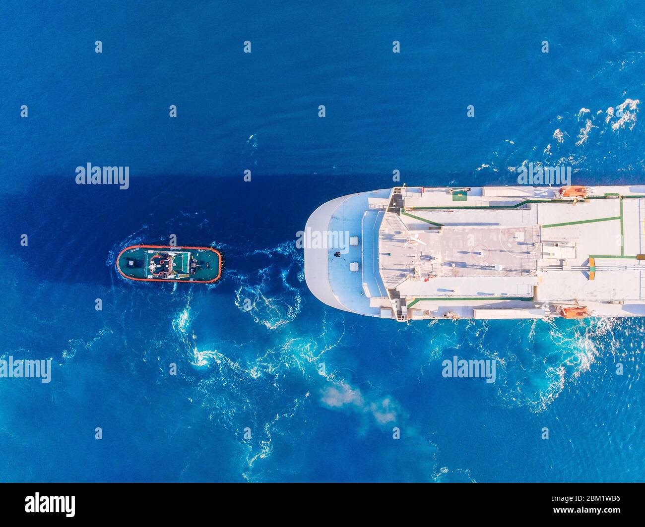 Tug boat container aerial view hi-res stock photography and images - Alamy
