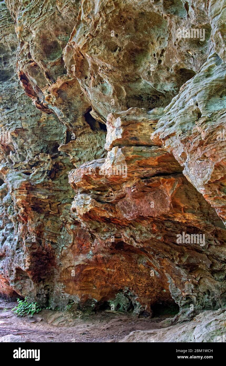 rough sandstone wall, erosion, nature, multi-colored rock, dappled ...