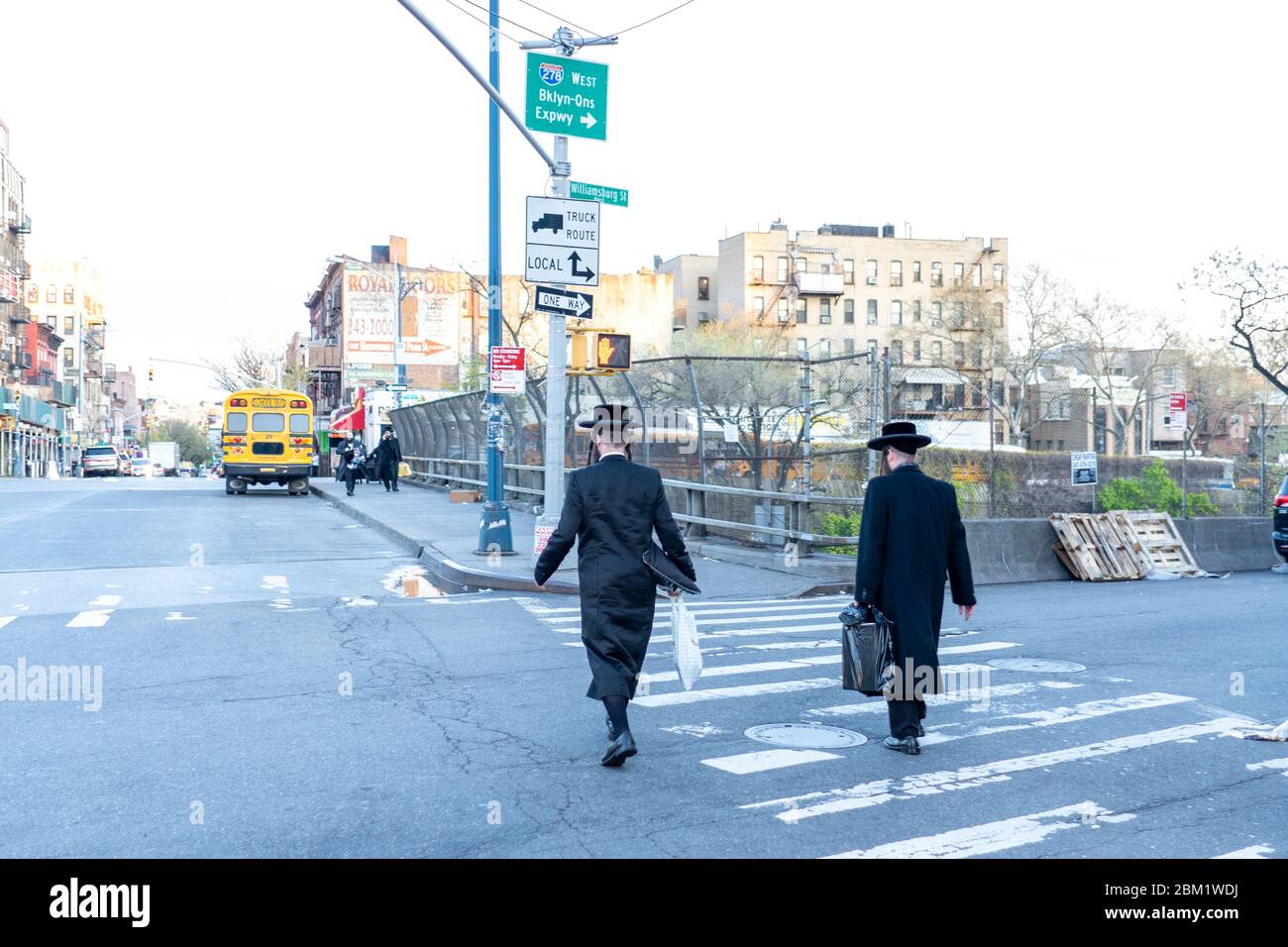 New York, USA - May 3 2020: Hasidic Jews in Williamsburg Brooklyn in ...