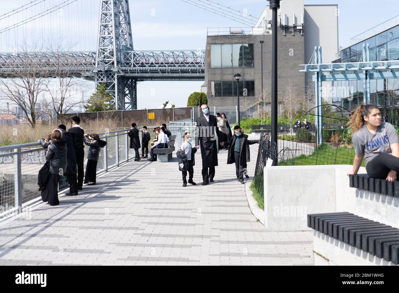 New York, USA - May 3 2020: Hasidic Jews in Williamsburg Brooklyn in ...