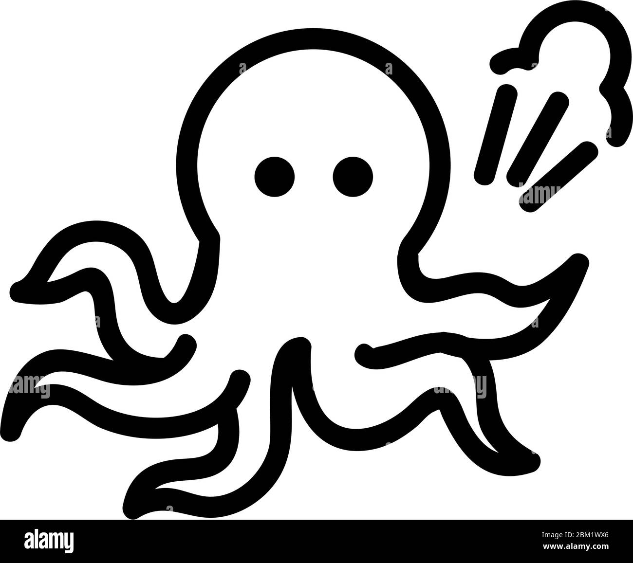 angry octopus icon vector outline illustration Stock Vector Image & Art ...