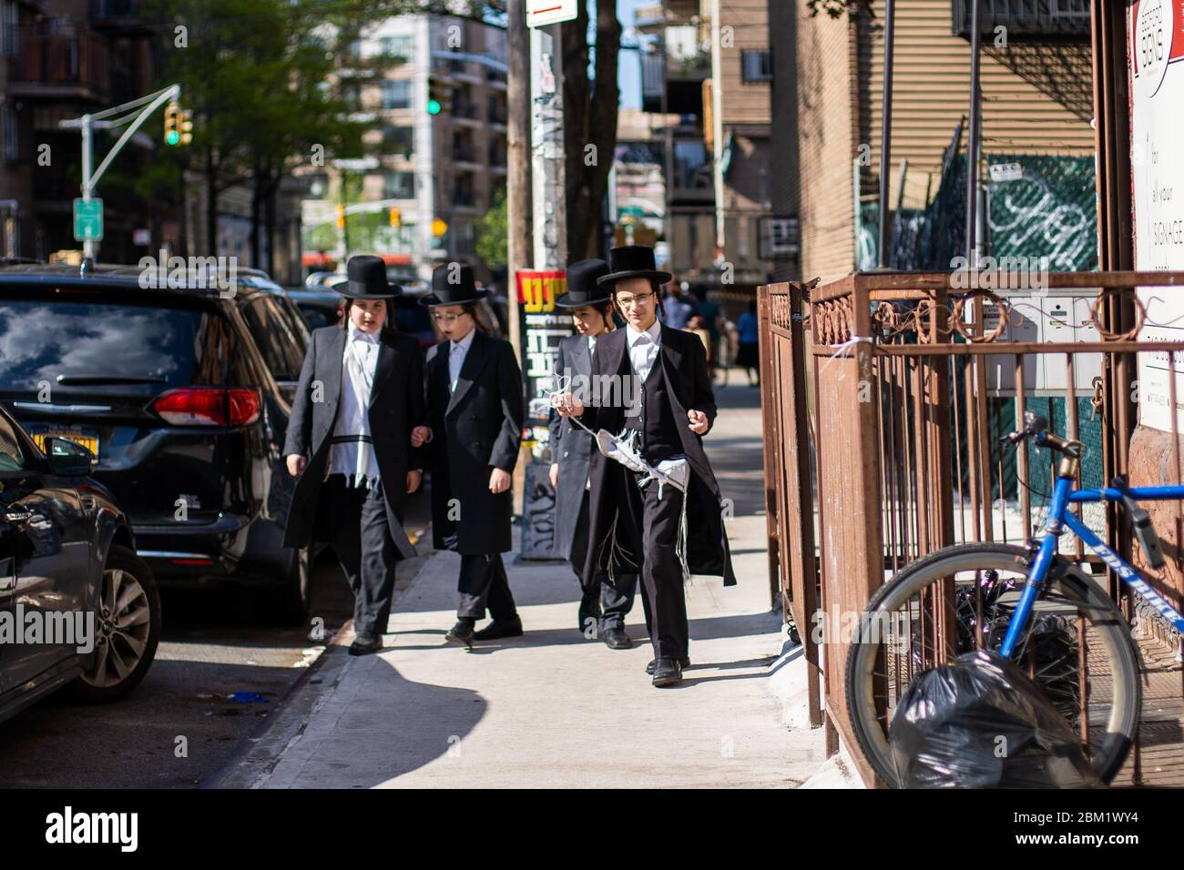 New York, USA - May 3 2020: Hasidic Jews Community and Children in ...