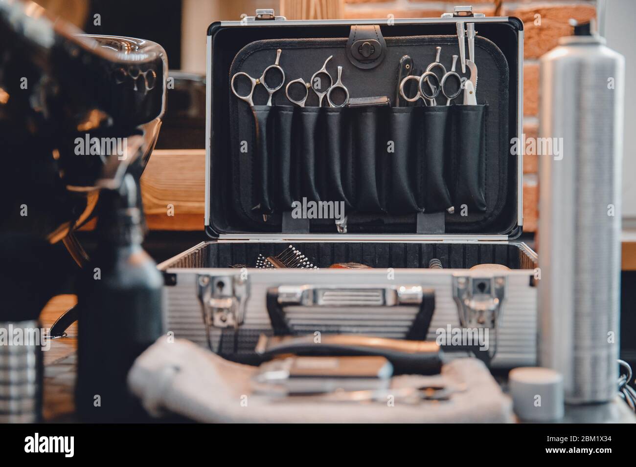 Professional barber tools for barbershop, work place Stock Photo - Alamy